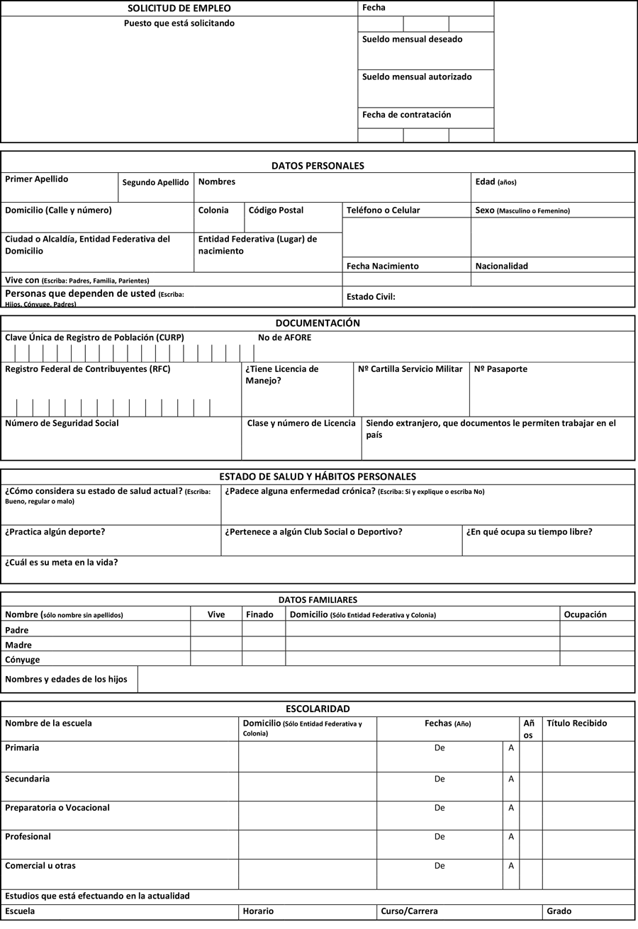 llᐈ Descarga 【GRATIS】Plantilla de Solicitud de Empleo - 2025